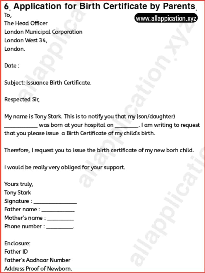 How to Write an Application for a Birth Certificate (8 Samples)