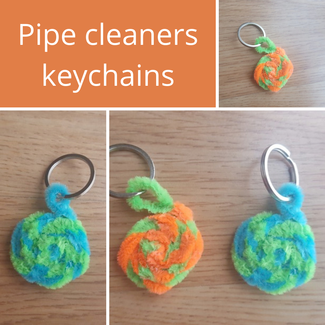Summer crafts for kids: pipe cleaners keychains |Keeping it Real