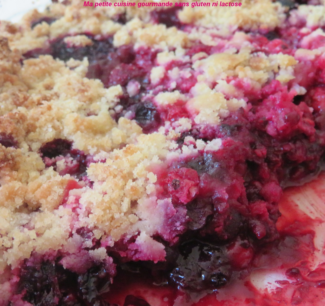Crumble aux fruits rouges sans gluten et sans lactose - Ma petite ...