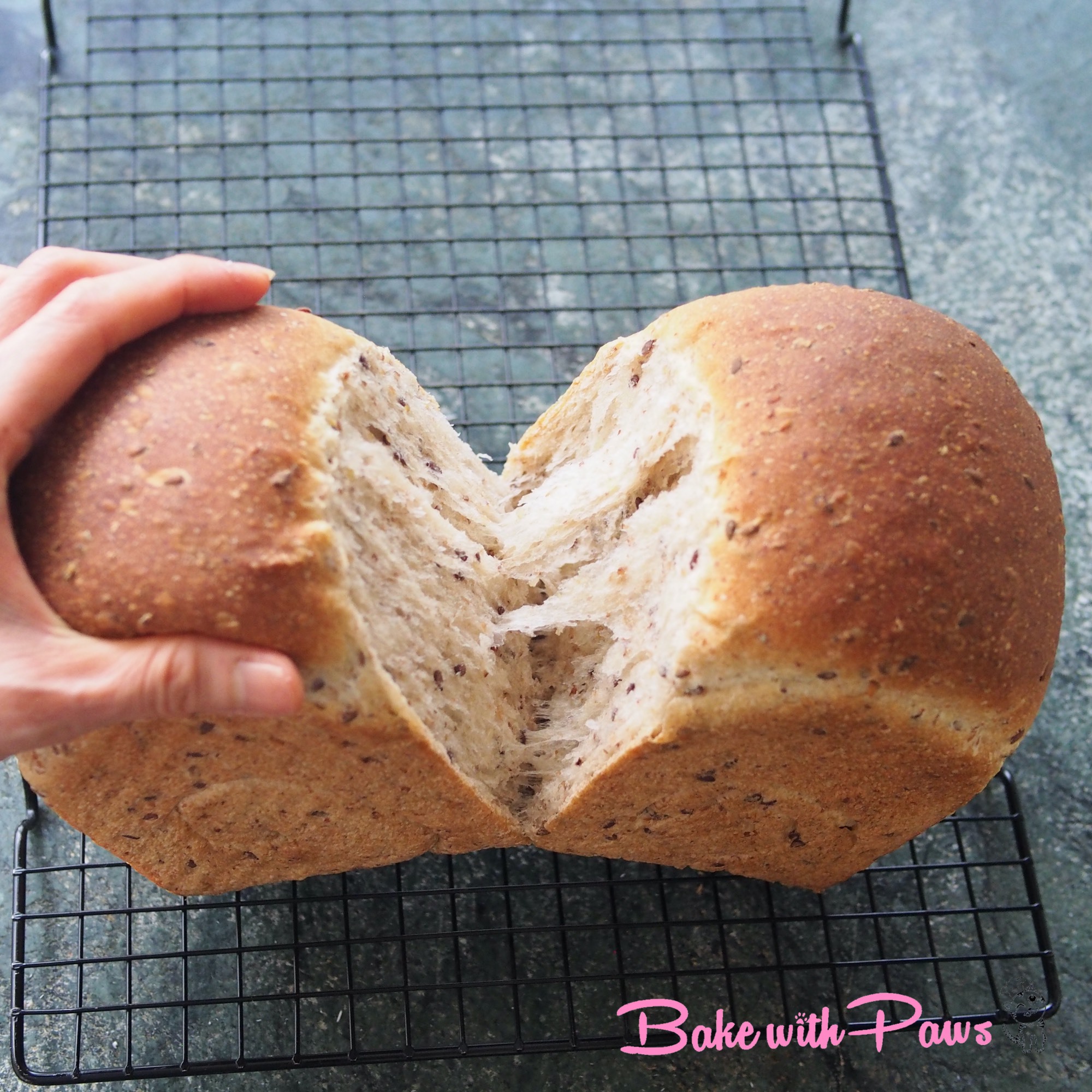 Soaked Multigrain Soft Sourdough Bread - BAKE WITH PAWS