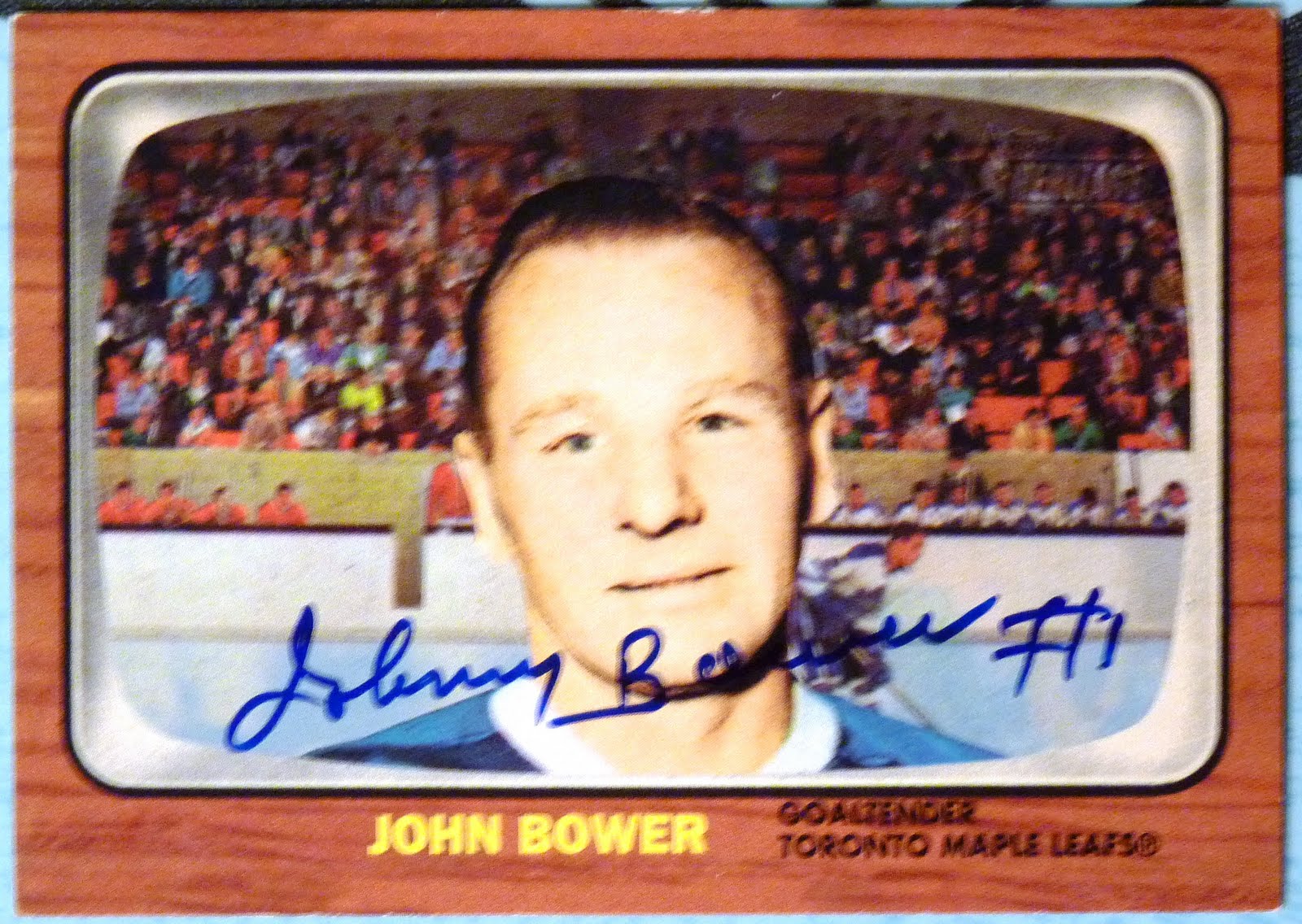 Wax Stain Rookie: Johnny Bower TTM