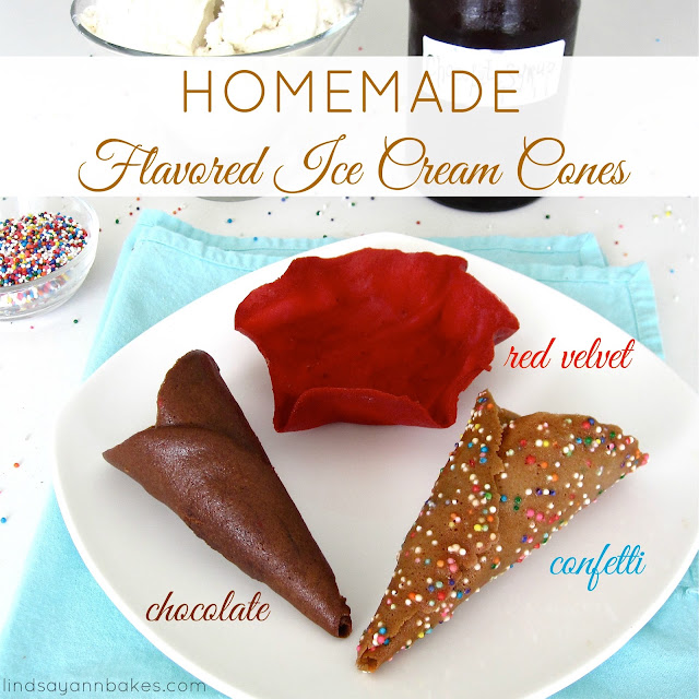 Homemade Flavored Ice Cream Cones: Confetti Cones, Chocolate Cones ...