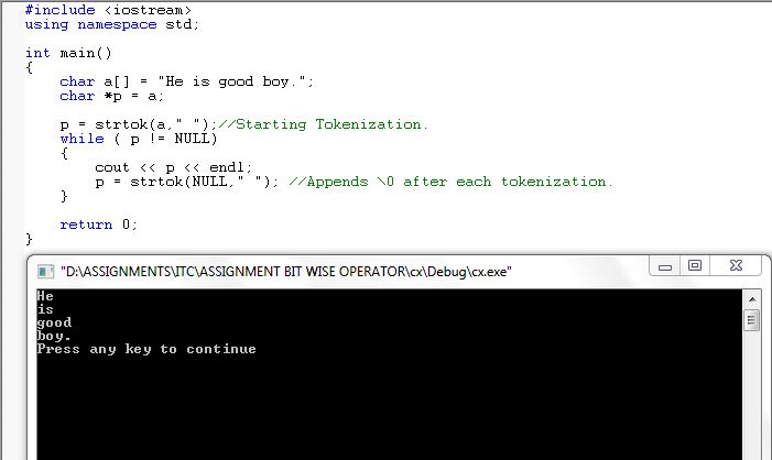 C++: Tokenization in C++
