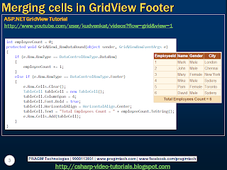Sql server, .net and c# video tutorial: Part 33 - Merging cells in ...