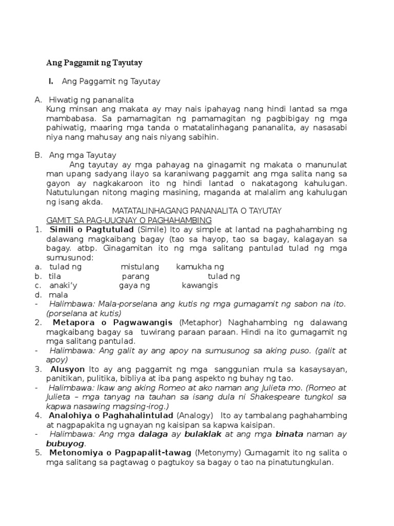 ano ang tayutay - philippin news collections ano ang tayutay - philippin news collections