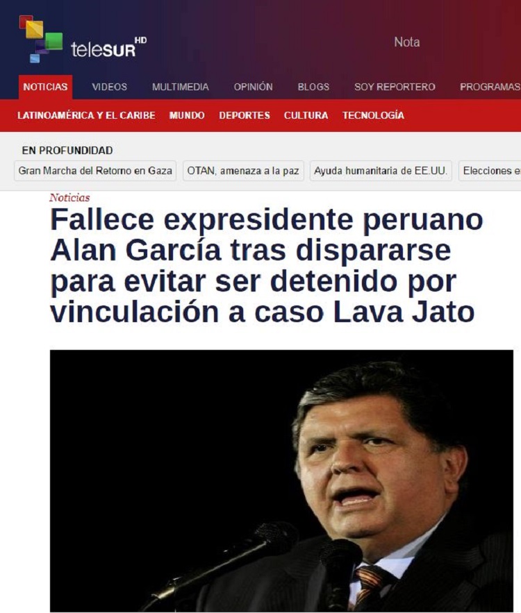 Murió Expresidente Peruano Alan García Al Dispararse Para Evitar