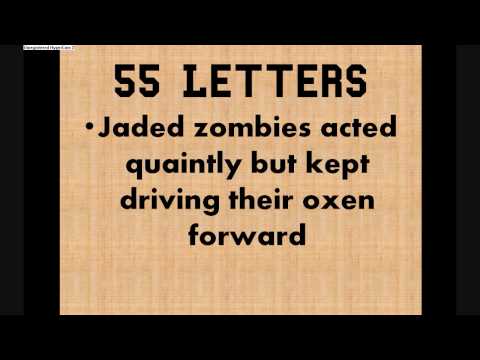 A Sentence With All The Letters In The Alphabet - Formal Letter