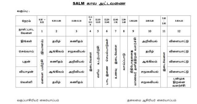 SALM WEEKLY TIME TABLE ~ Padasalai.Net - No.1 Educational Website