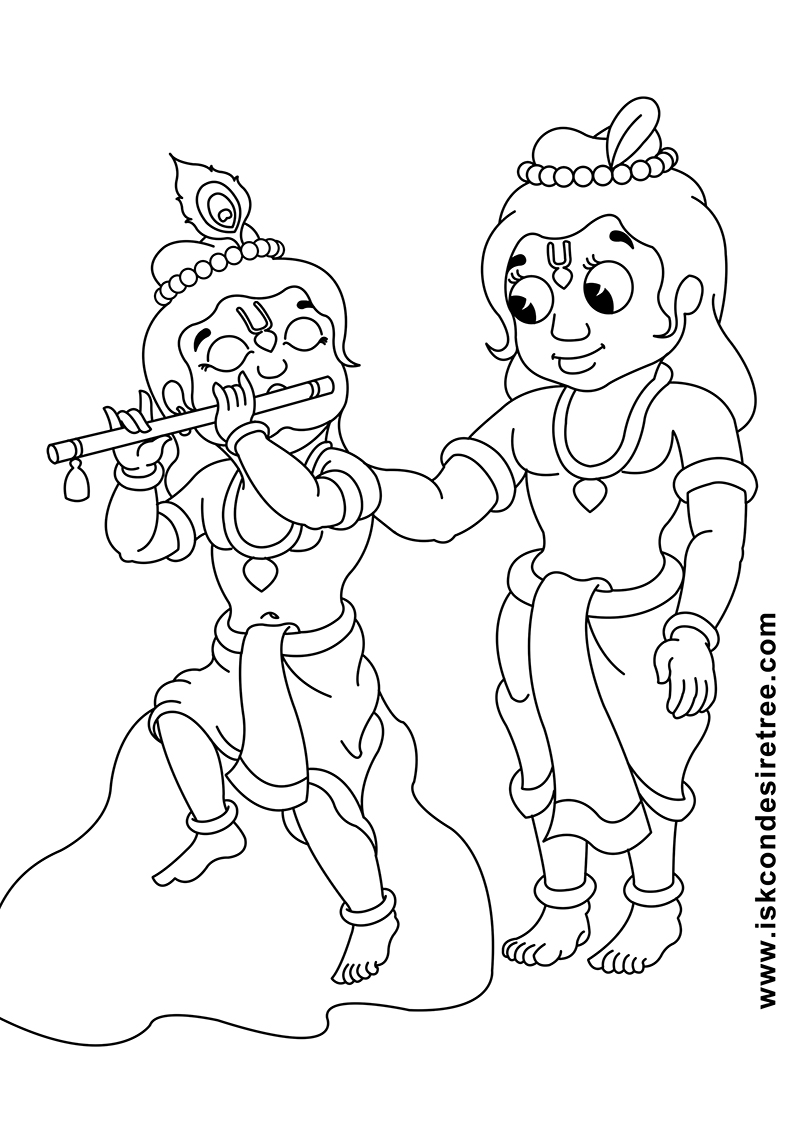 Bhagavat Chintan Das (Bhikaji): Sri Krishna Balarama Line Drawing