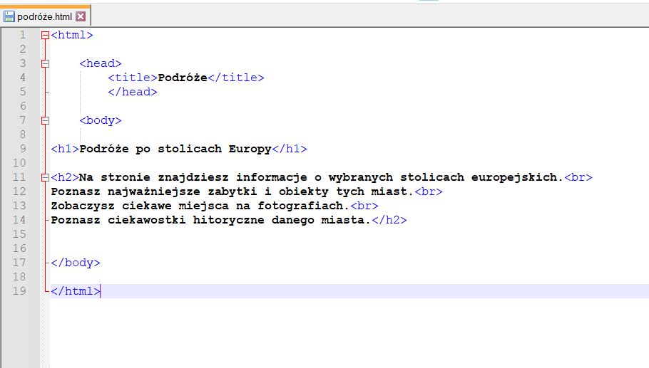 Tworzymy stronę internetową z wykorzystaniem języka html