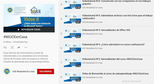UCE-DTIC: Mi UCE en casa, videos tutoriales