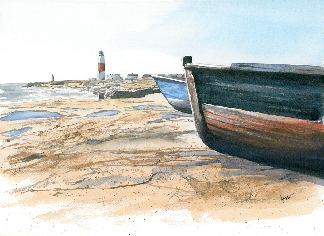 Anthony Billings Art: Portland Bill - watercolor