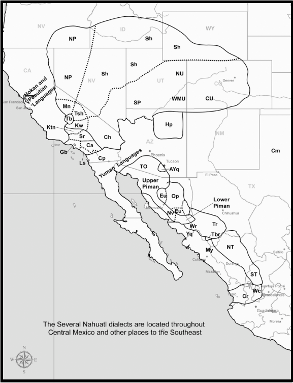 A Choice Land: Map of the Distribution of Uto-Aztecan Languages