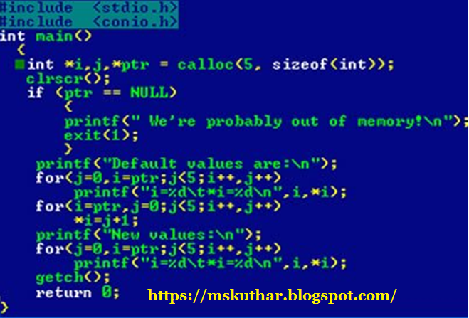 calloc() function in C