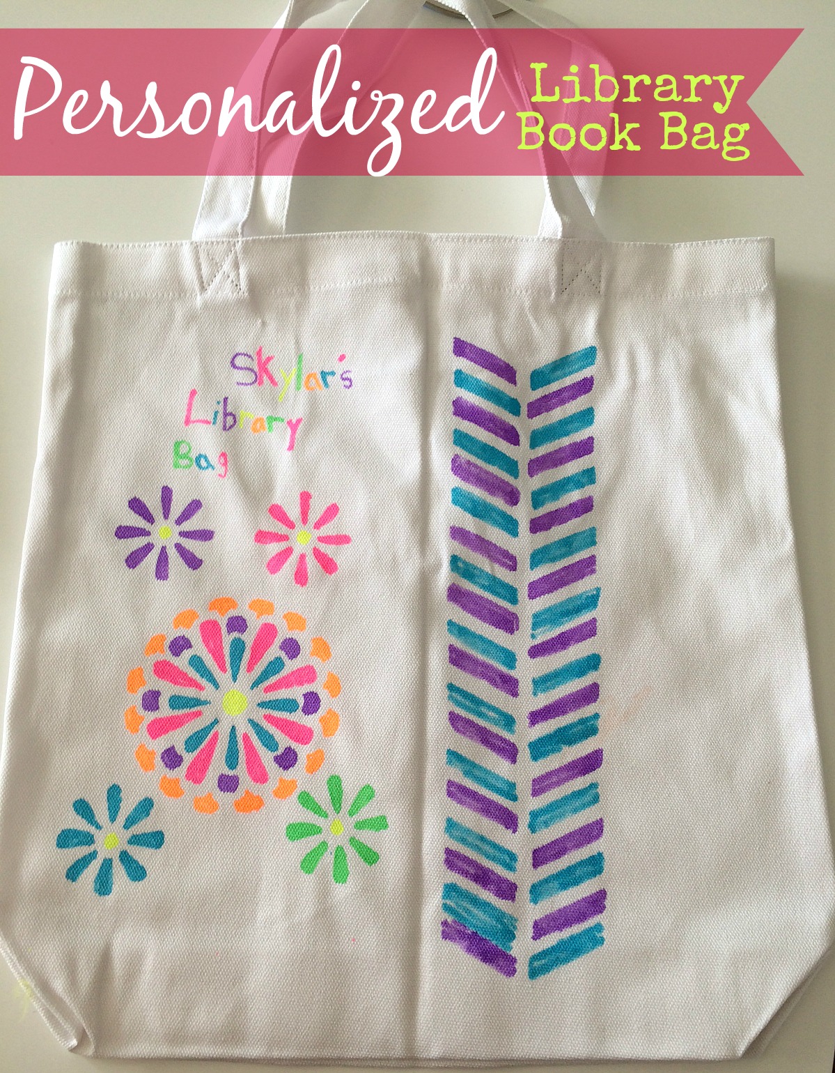 Blue Skies Ahead: Personalized Library Bags {Summer of 100 Books!}