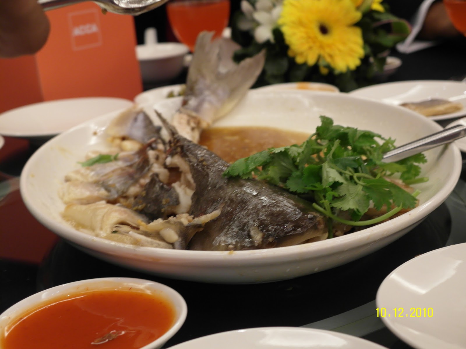 Steam River Patin Fish with Superior Soy Sauce | THE DOTTED LINES