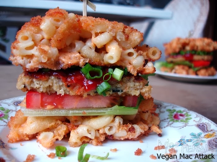 Vegan Mr. Peasy's: Vegan Mac Attack Burger
