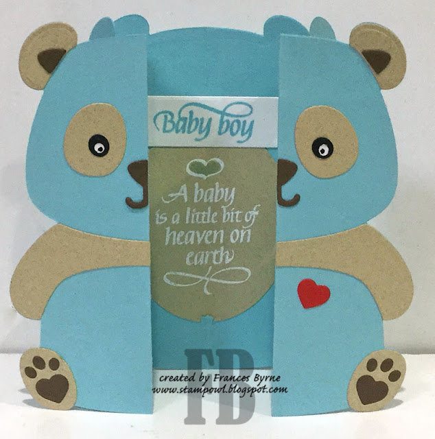 StampOwl's Studio: Bear Shaped Baby Cards
