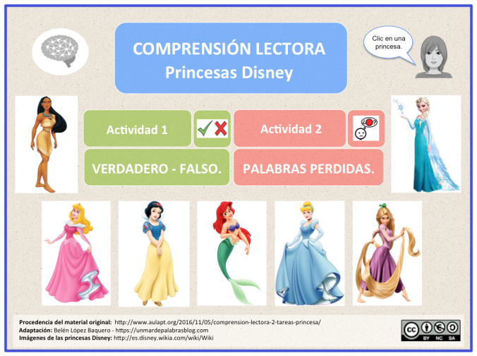AUDICIÓN Y LENGUAJE: LECTURA COMPRENSIVA: PRINCESAS.- El objetivo de ...