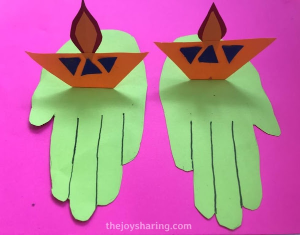Handprint Diya Diwali Craft - The Joy of Sharing