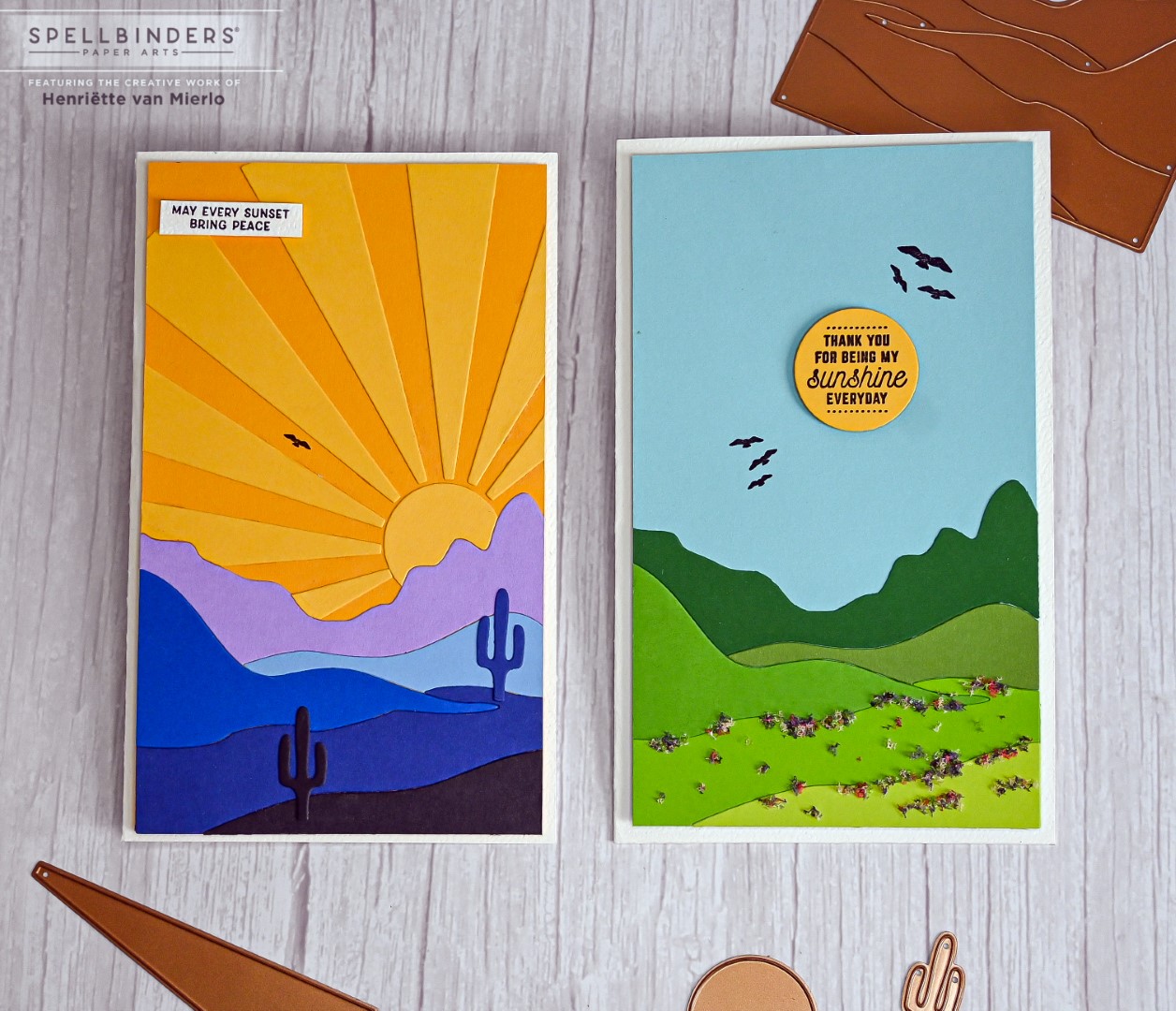 Spellbinders small die of the month June: colorblock landscape ...