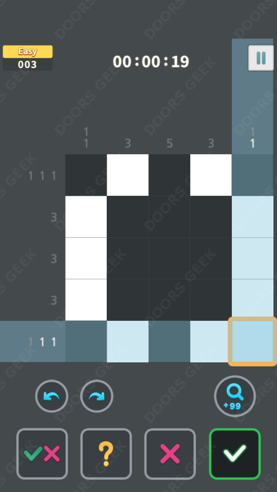 Nonogram King Easy Level 3 Solution ~ Doors Geek
