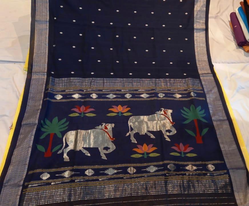 Sohum Sutras: Cotton Pichwai Pithani Sarees