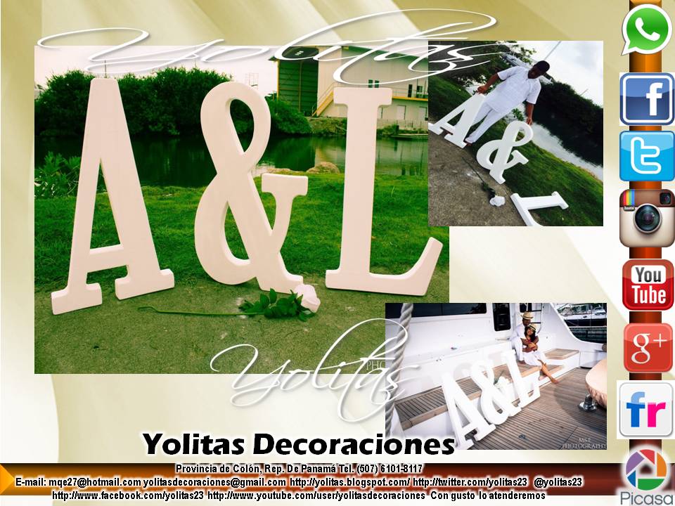 Yolitas Decoraciones: Letras gigantes para Fiestas y Eventos