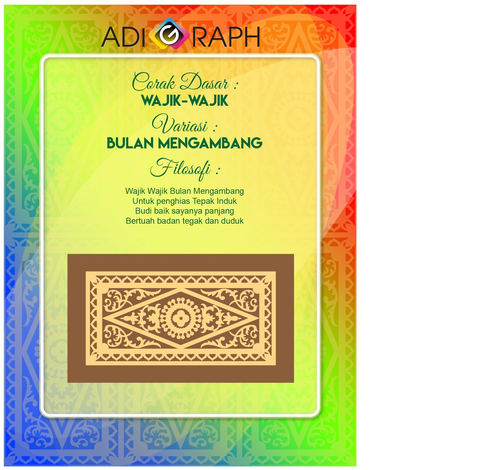 VECTOR MOTIF MELAYU CORAK WAJIK-WAJIK BULAN MENGAMBANG