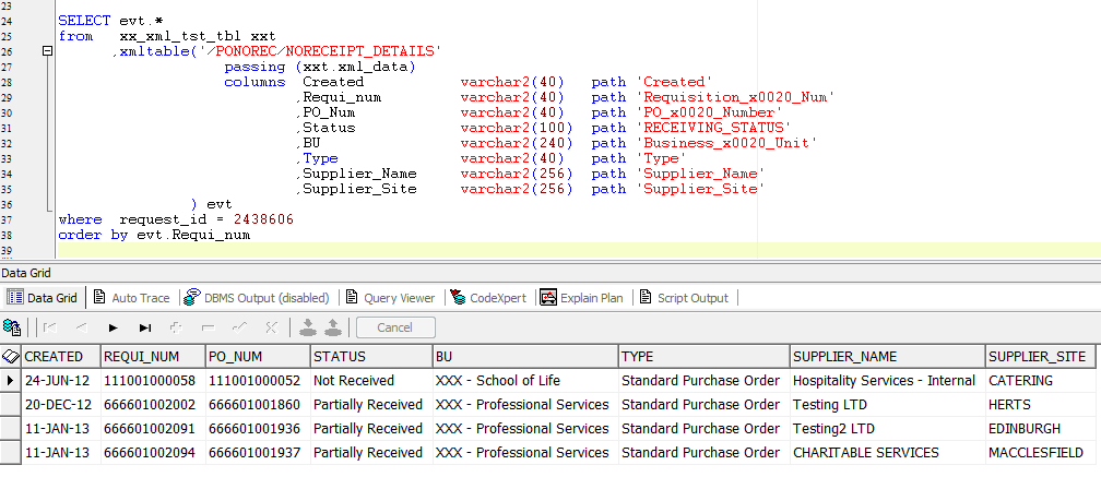 Oracle Apps Solutions: XML File data to Database Table