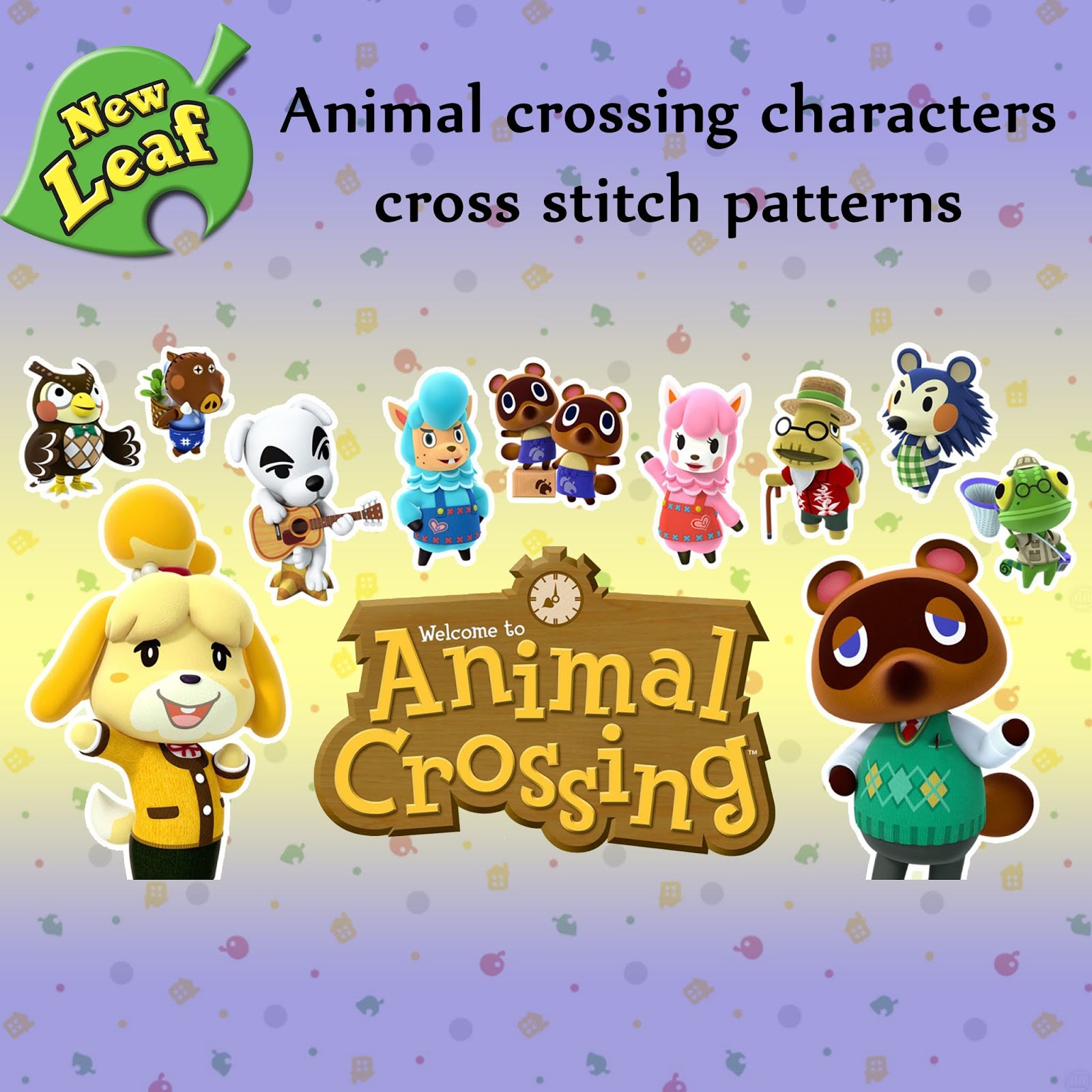 Animal crossing characters cross stitch patterns