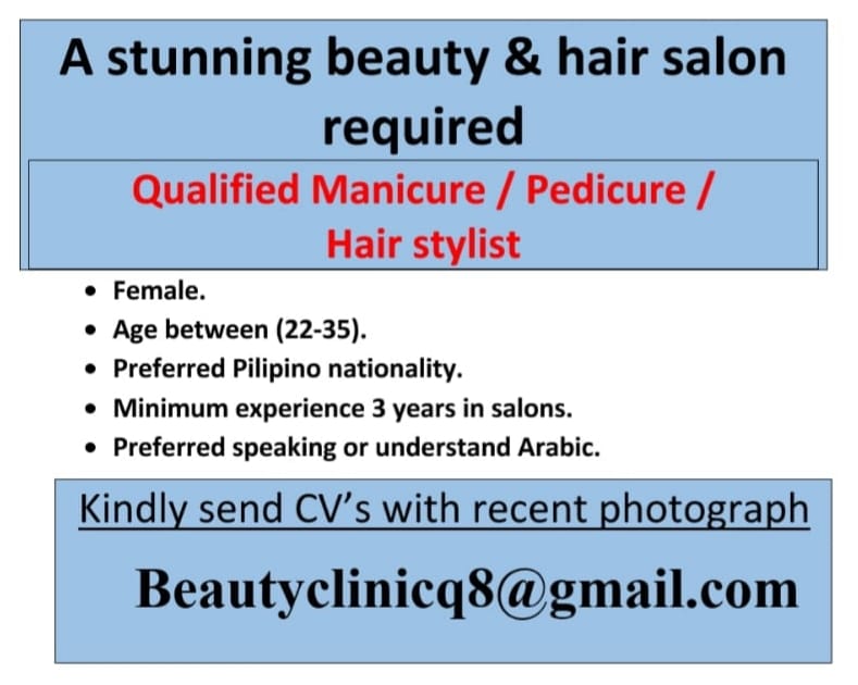 A stunning beauty & hair salon required Qualified Manicure / Pedicure ...