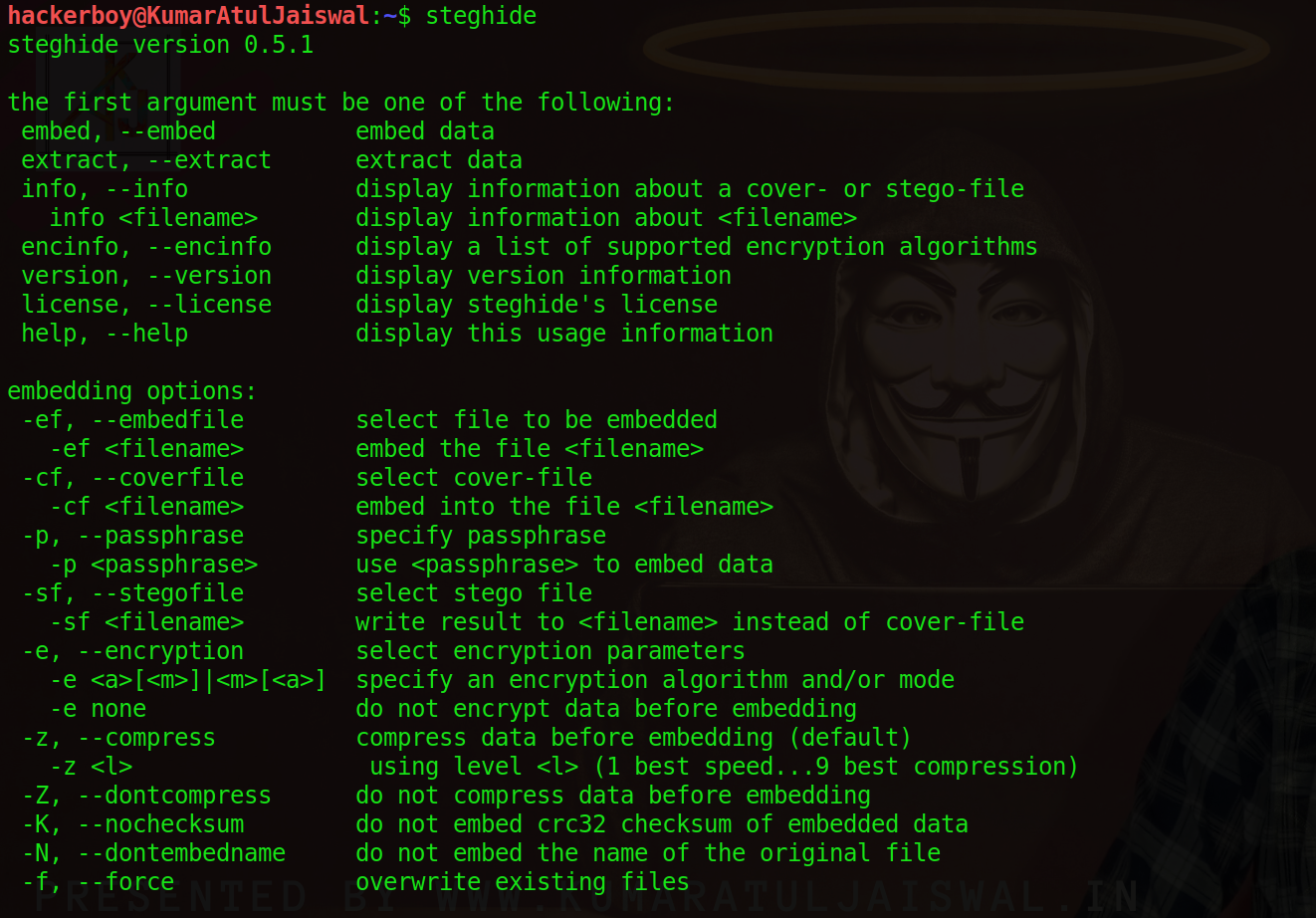 Steghide - Hide information Inside Image and Sound Objects