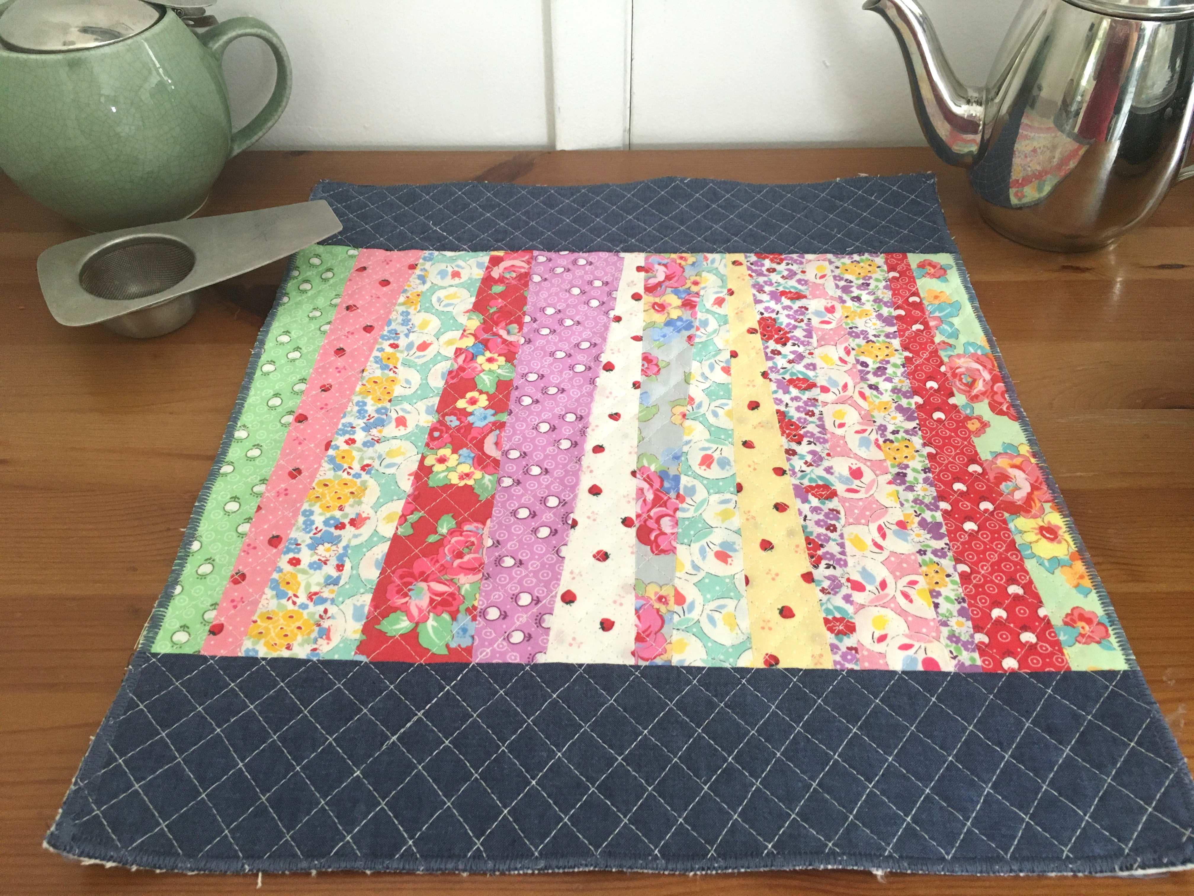 Ye Olde Sweatshop: Scrappy Quilted Kitchen Mat Tutorial