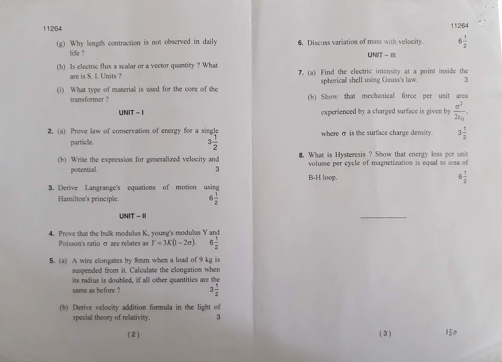 shiksha: B.Sc Hons Chemistry 1st sem Exam Paper