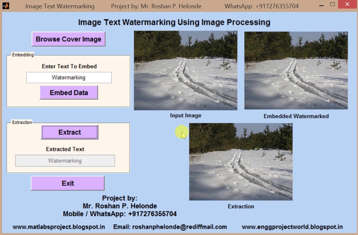 Text Image Watermarking using Image Processing Matlab Project code ...