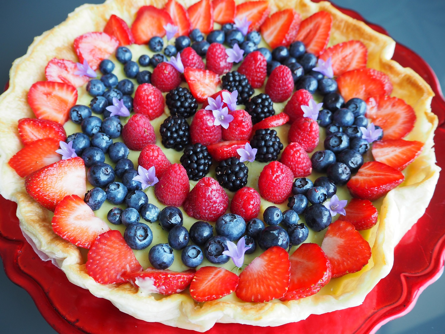 SAVEURS FRANCO-POLONAISES: TARTE AUX FRUITS ROUGES ET SA CRÈME PISTACHÉE