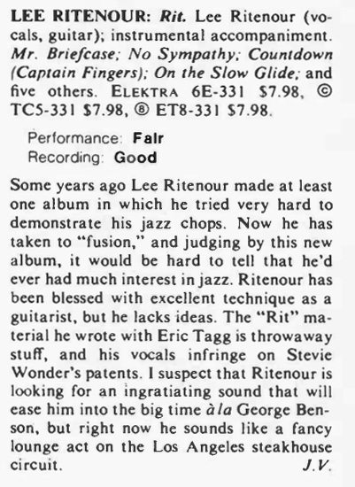 The CD Project: Lee Ritenour - "Rit" (1981)
