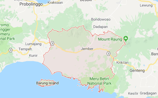 Peta Kota Kabupaten Jember Jawa Timur HD (Google Maps) - SEJARAH