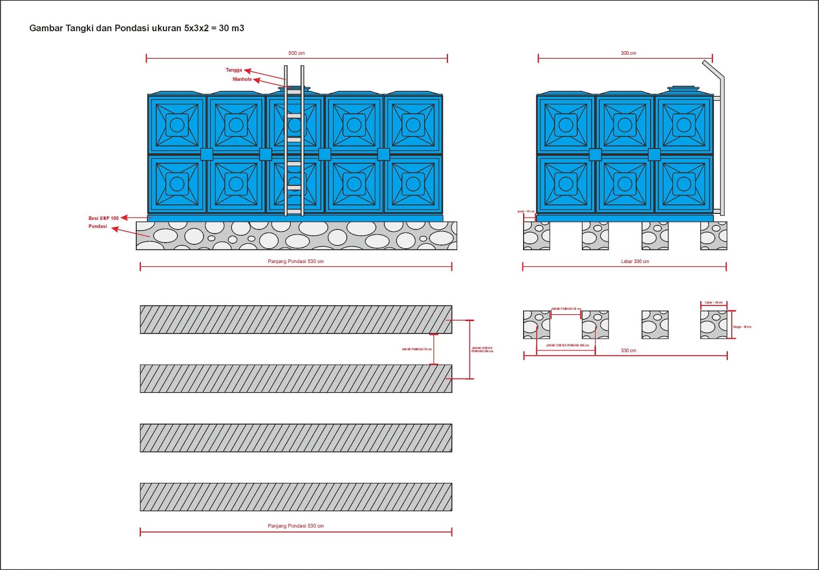 Tangki Air Kotak Fiber Tangki Panel Fiber Roof Tank Frp