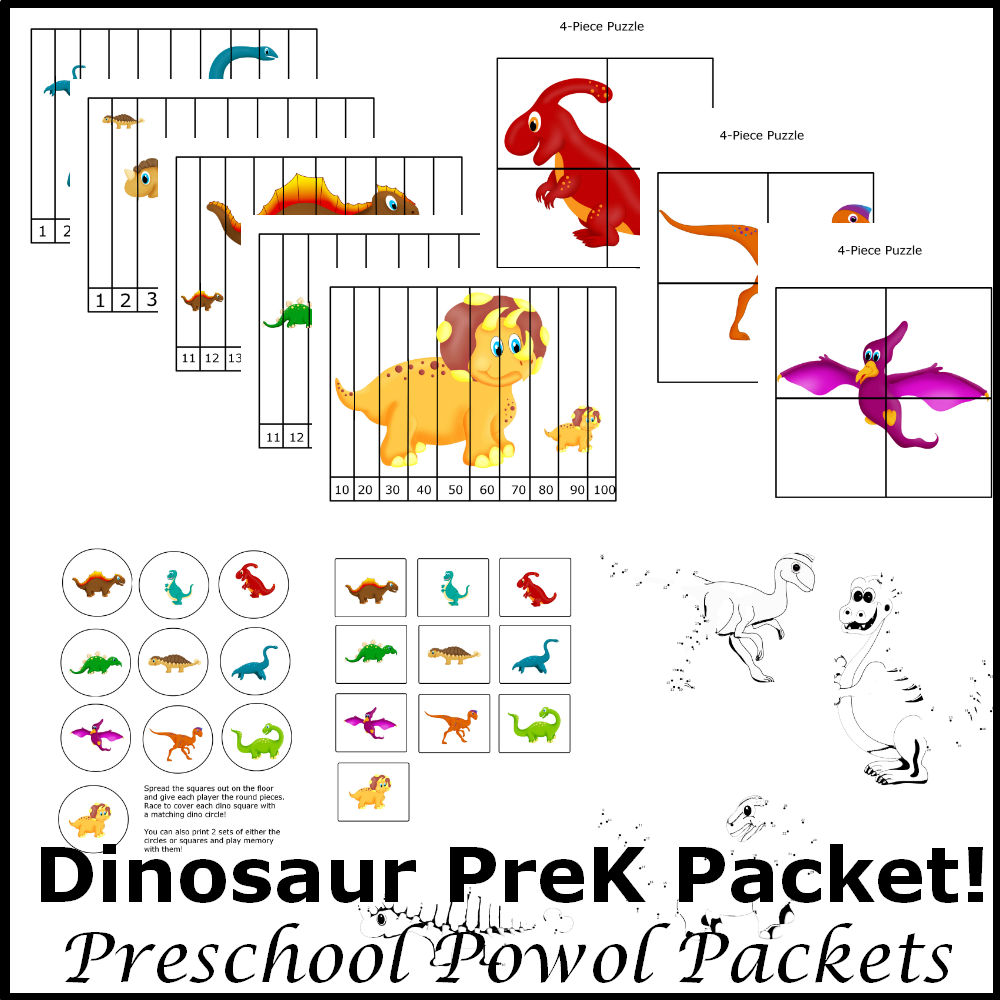 Dinosaur Preschool Packet {3 Day FREEBIE!!} | Preschool Powol Packets