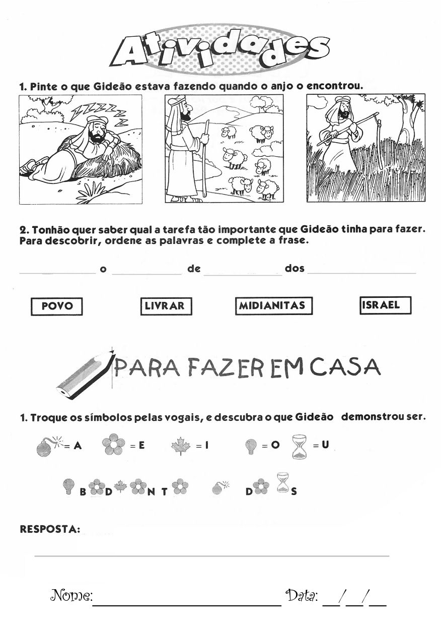 Atividade Sobre Gideão E Os Trezentos - BRAINCP