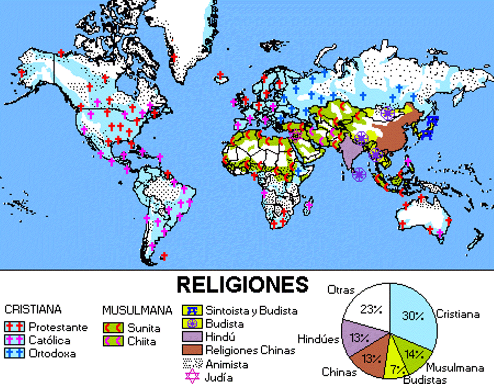 Religiones: Mapas de Religiones