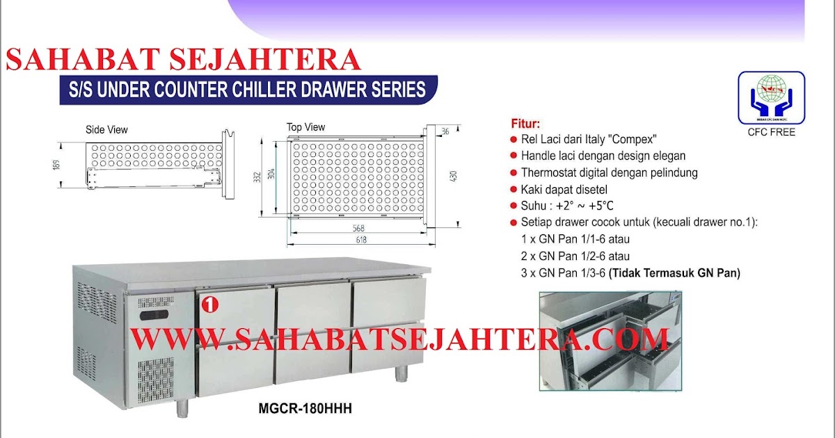 sahabatsejahtera: STAINLESS STEEL UNDER COUNTER CHILLER DRAWER SERIES