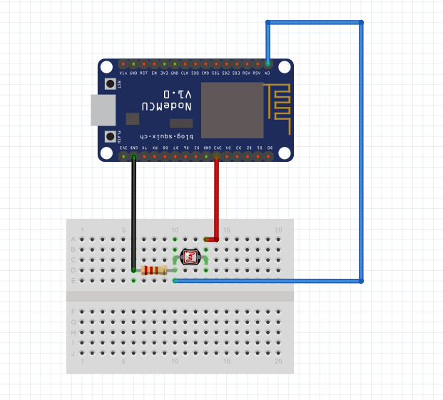LDR (Light Sensor) with NodeMCU - zkl doc - blog.zerokol.com