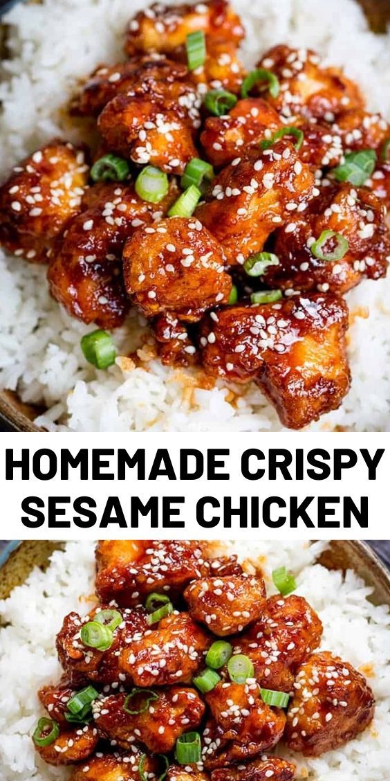 Crispy Sesame Chicken with a Sticky Asian Sauce - Authentic Chinese ...