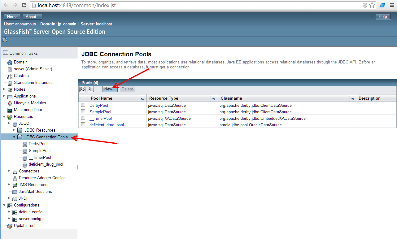 nascent: การ config JDBC Connection Pool (GlassFish Server)