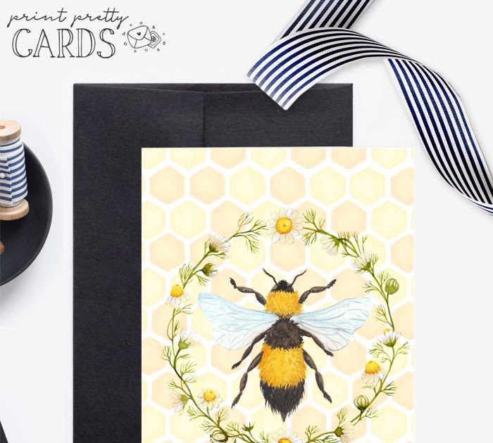 Free Printable Bee Cards | Print Pretty Cards