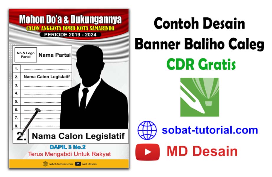 Download Contoh Desain Banner Baliho Caleg CDR Gratis - Sobat-Tutorial