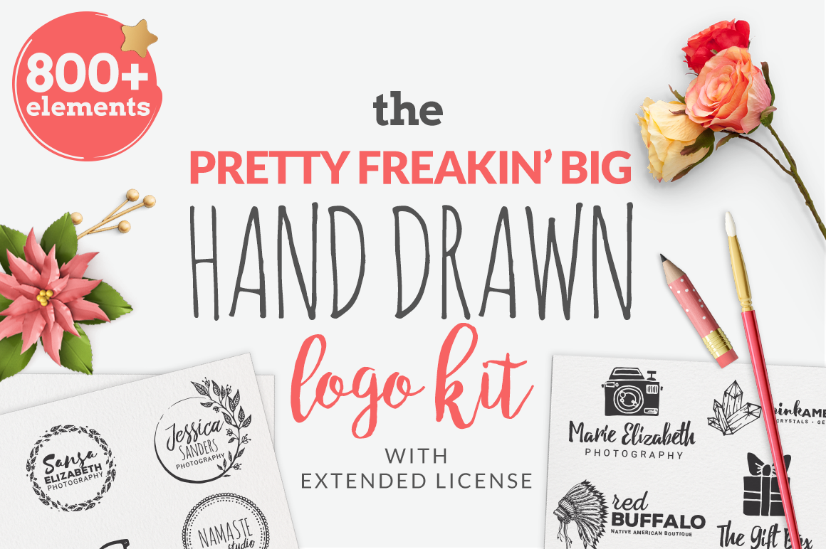 The Pretty Feakin' Big Hand-drawn Logo Kit - SVG Cutting File